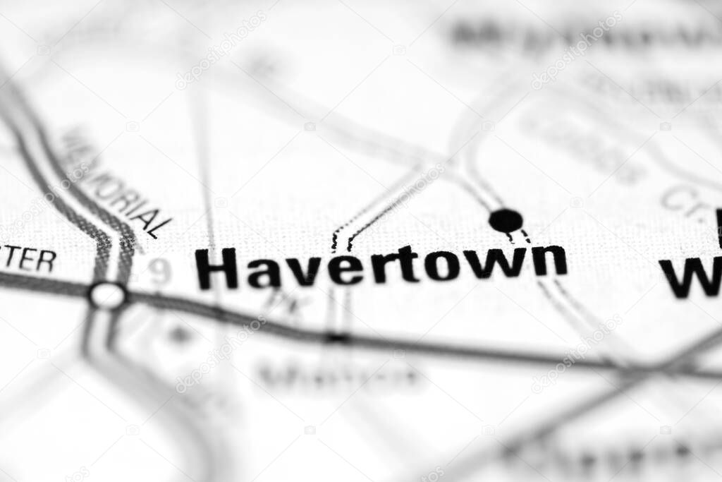 Havertown en un mapa geográfico de Estados Unidos 2022