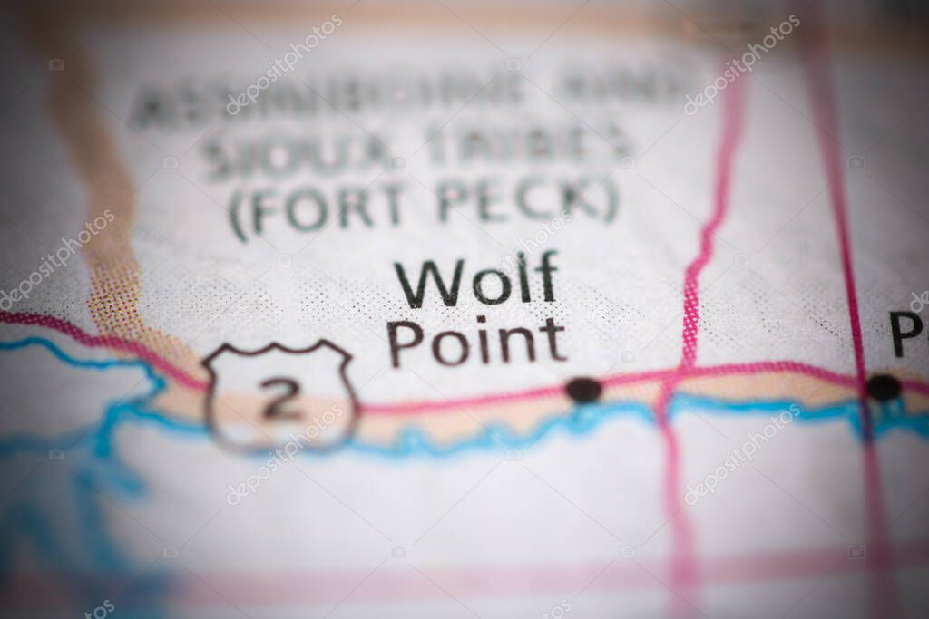 Wolf Point en un mapa geográfico de Estados Unidos 2022