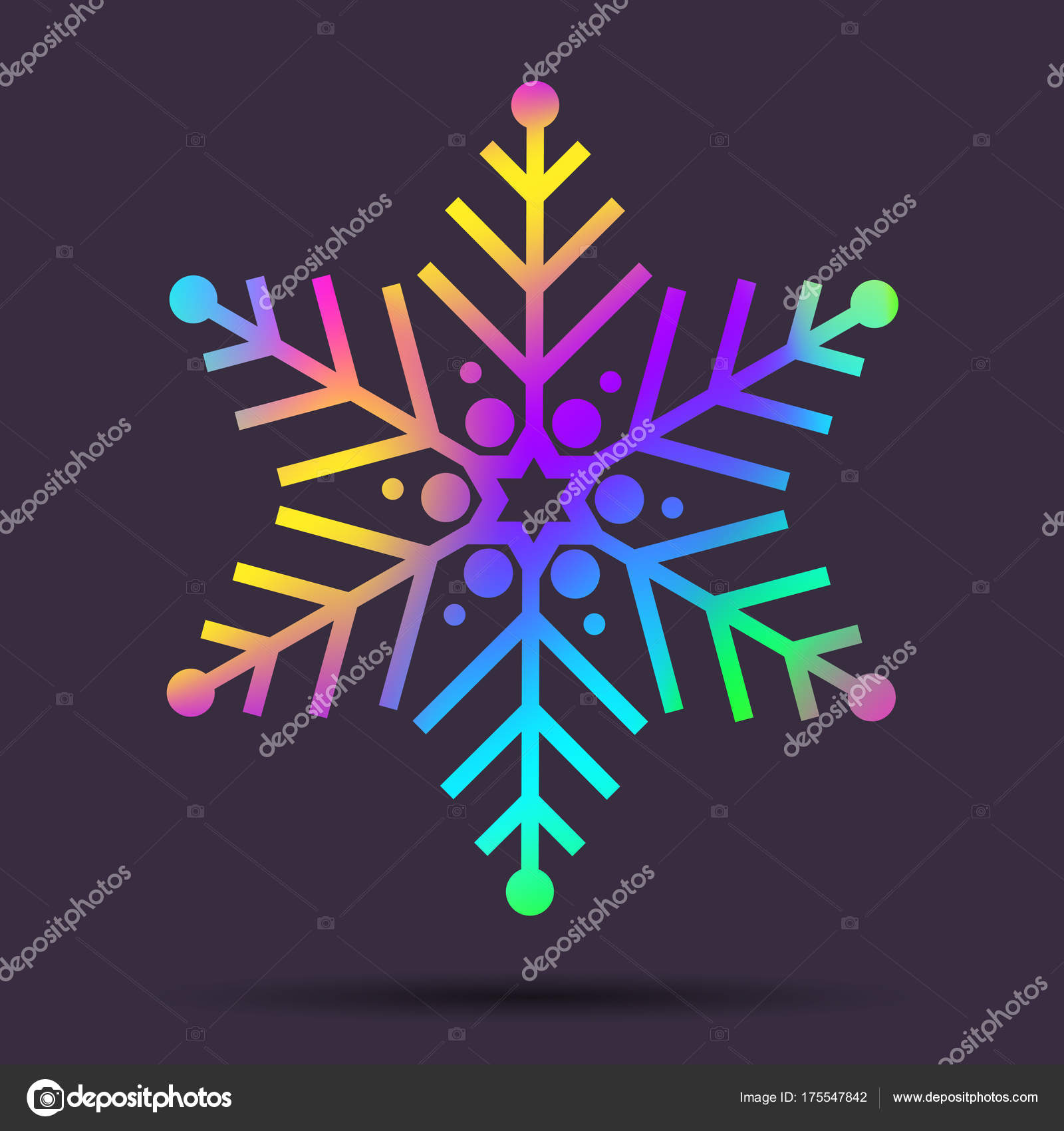 Vector rainbow Christmas holographic snowflake Stock Vector Image by ...