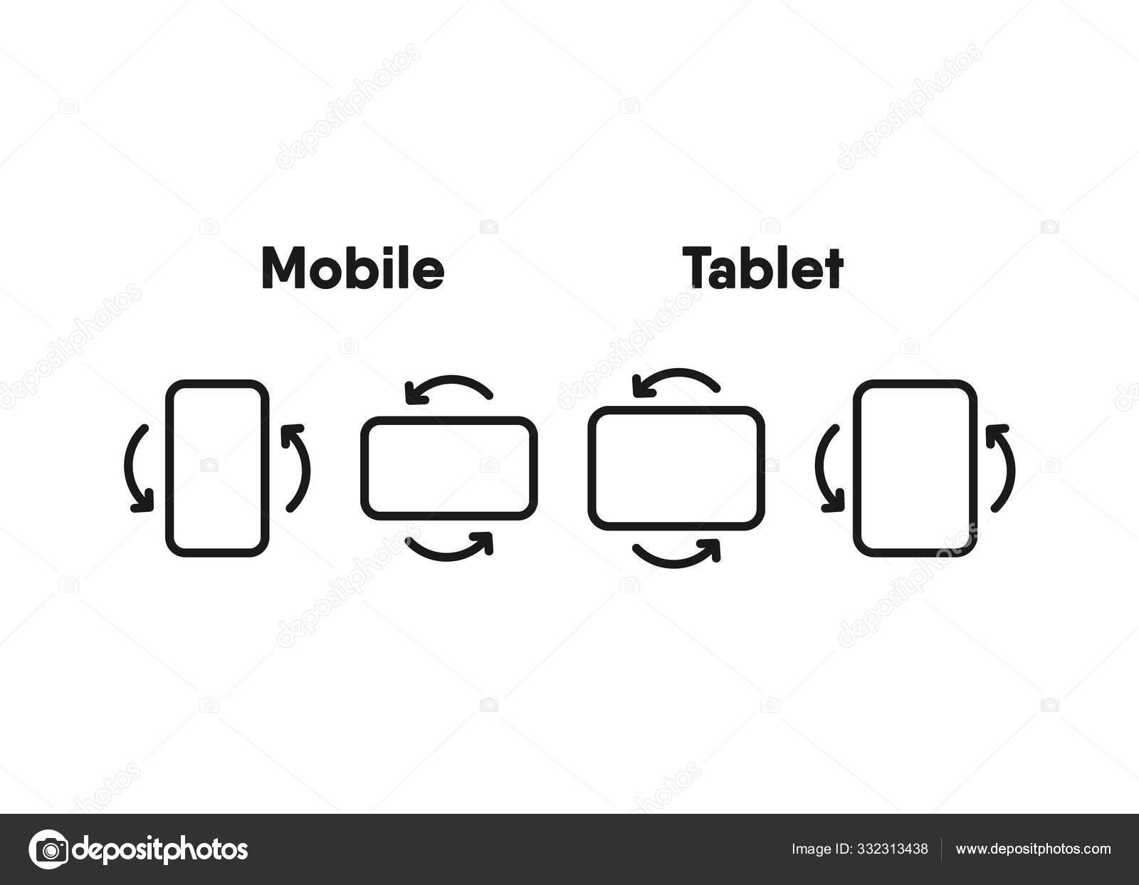 Smartphone Tablet Rotation Vector Stock Vector by ©nermin99 332313438