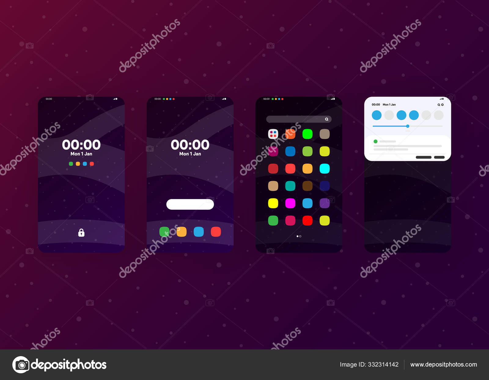 Smartphones Mobile Phones Screens Render Stock Vector Image by ...