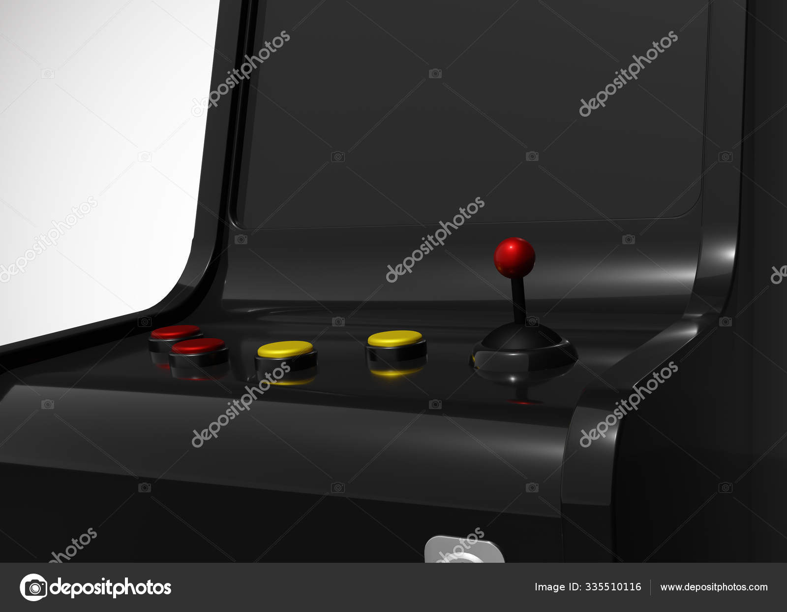 Arcade Machine Retro Gaming Style Joystick Buttons Render Stock Photo ...