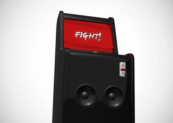 Arcade Machine Fight Screen Retro Gaming Style Joystick Buttons Render ...