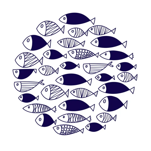 Blue Fish Set Cute Stock Vector Image by ©vyazovskaya #206411812