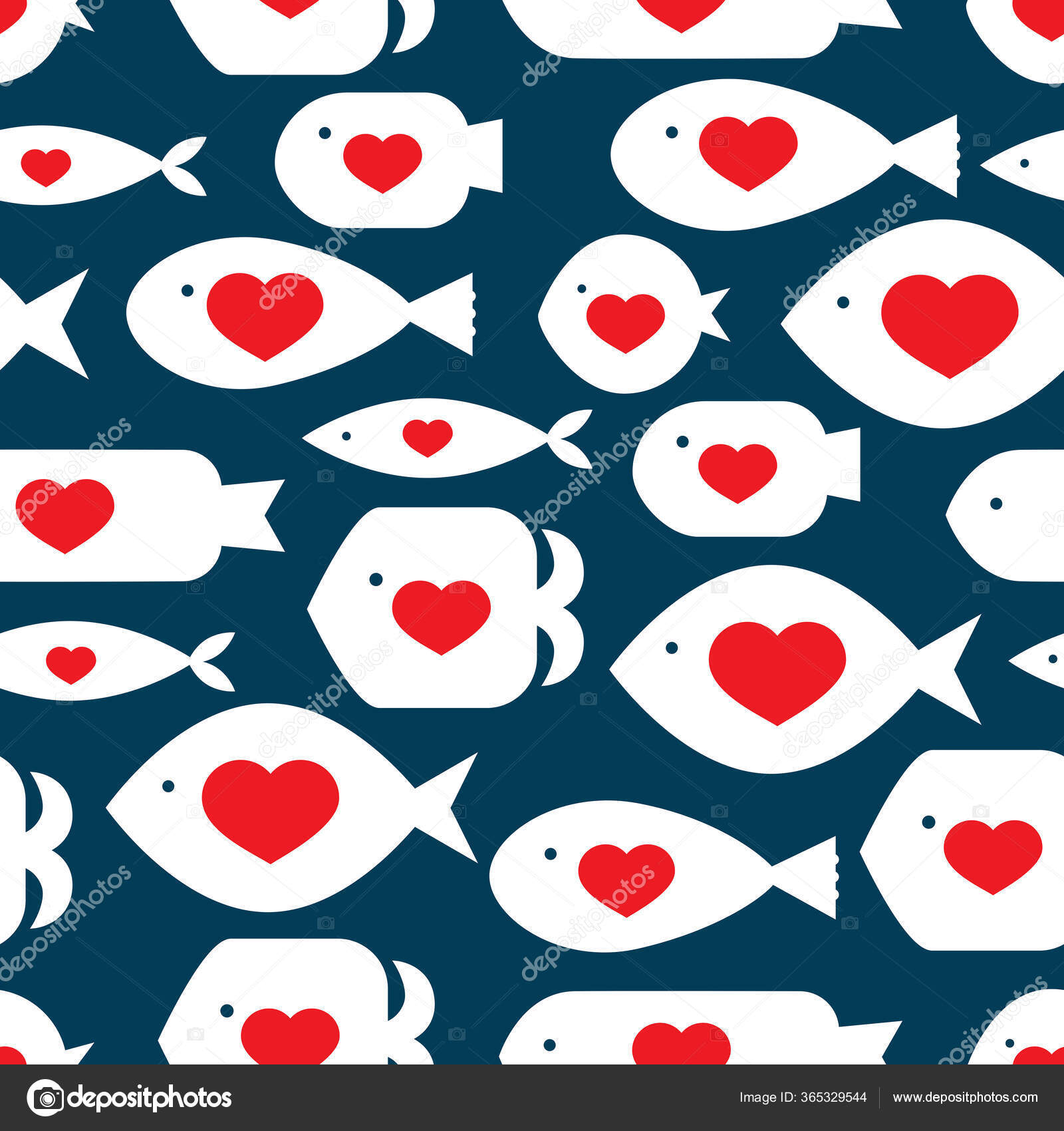 Cute Fish Kids Background Seamless Pattern Stock Vector Image by ...