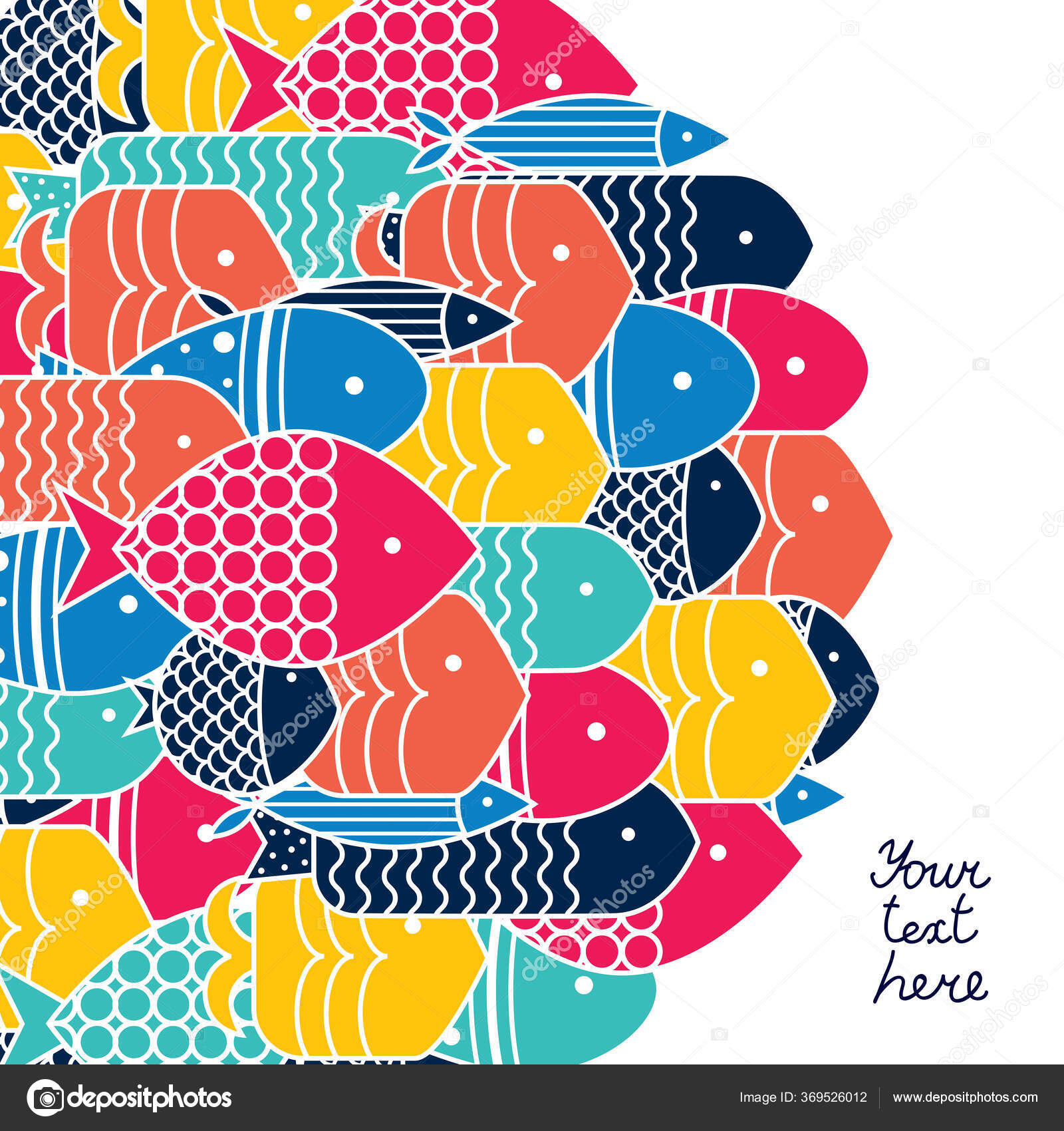 Cute Decorative Vector Card Fish Motif Stock Vector Image by ...