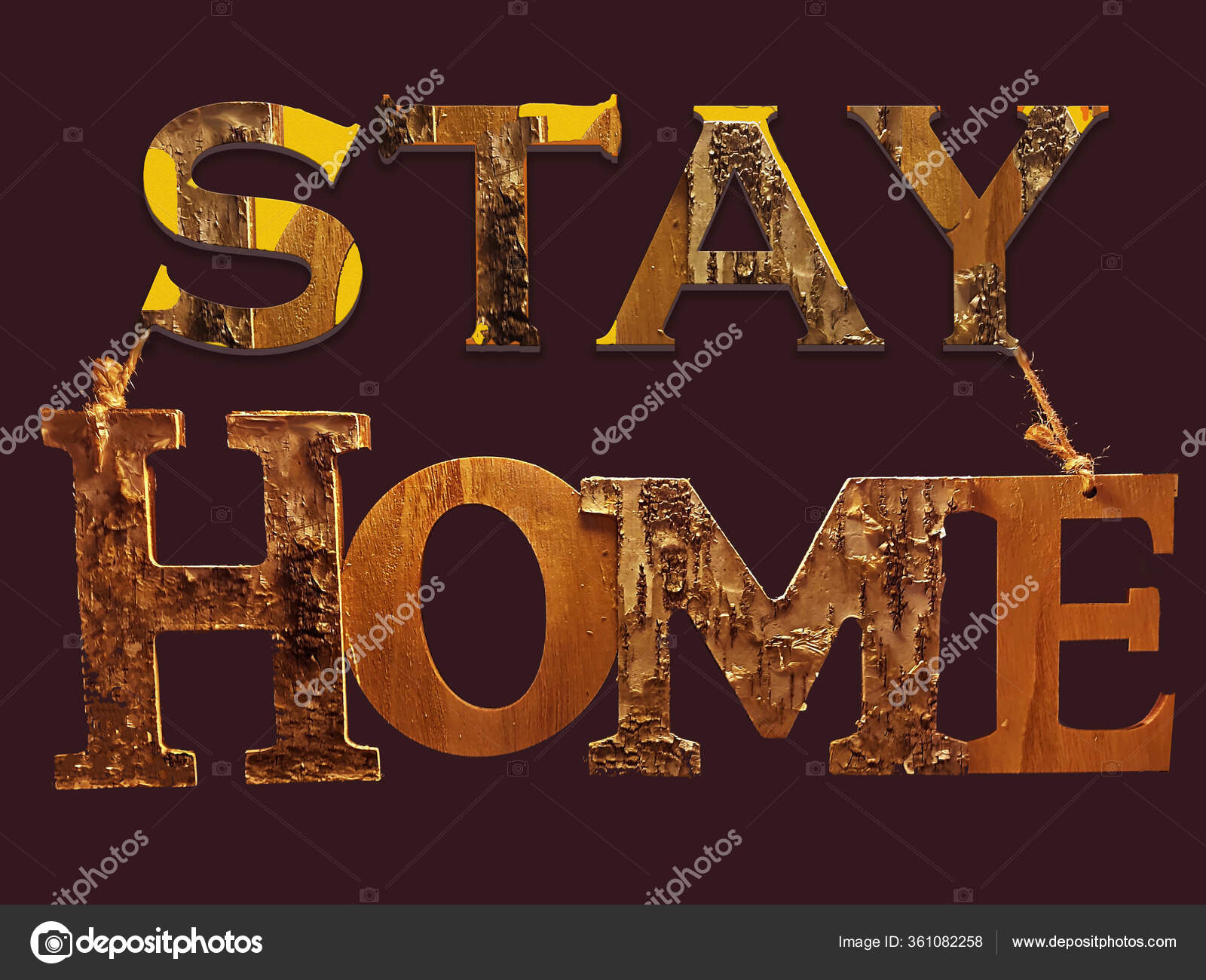 Phrase Stay Home English Wood Texture Message English Stay Home — Stock ...