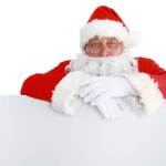 Santa Claus behind the blank sign — Stock Photo © Rangizzz #15690359