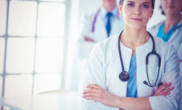 Group of doctors and nurses standing in the hospital Accident and ...