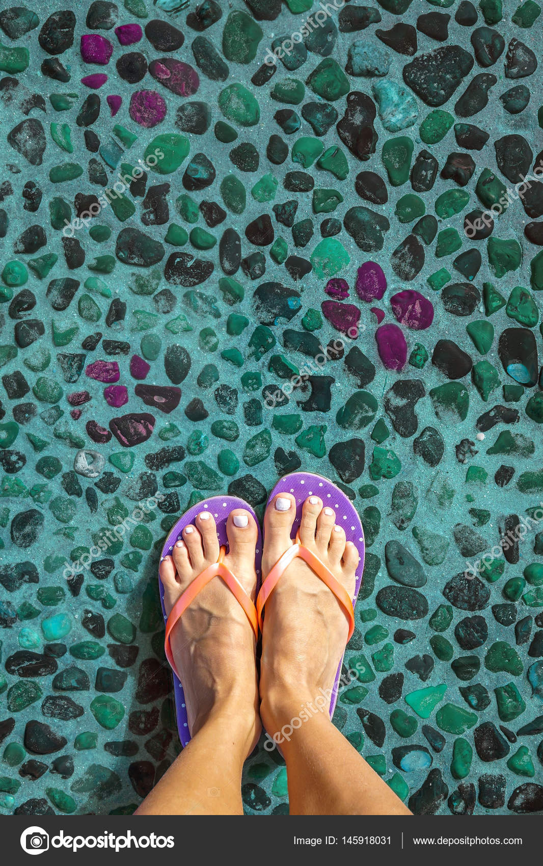 Legs on the colored tiles — Stock Photo © HappyCity #145918031