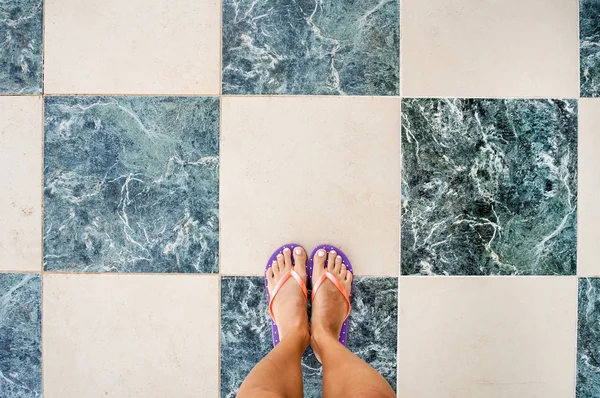 Legs on the colored tiles — Stock Photo © HappyCity #145918031