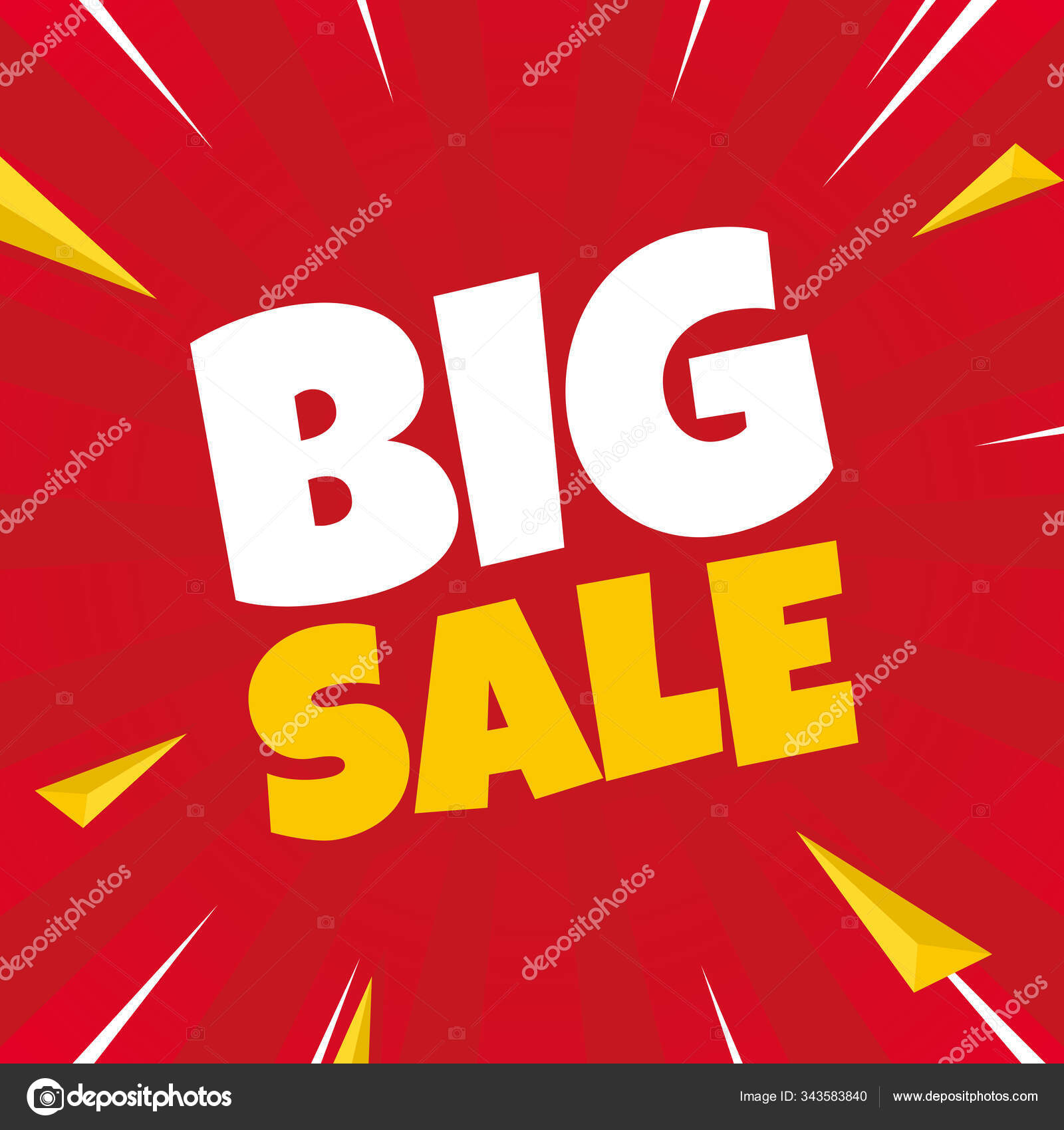Big Sale Sign Shape Banner Red Background Design Discount Banner Stock ...