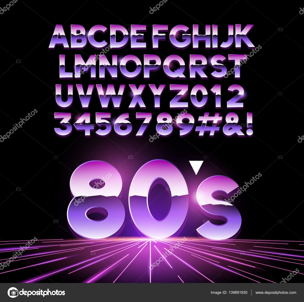 Retro Airbrushed 80s Letters Stock Vector by ©solarseven 139891930