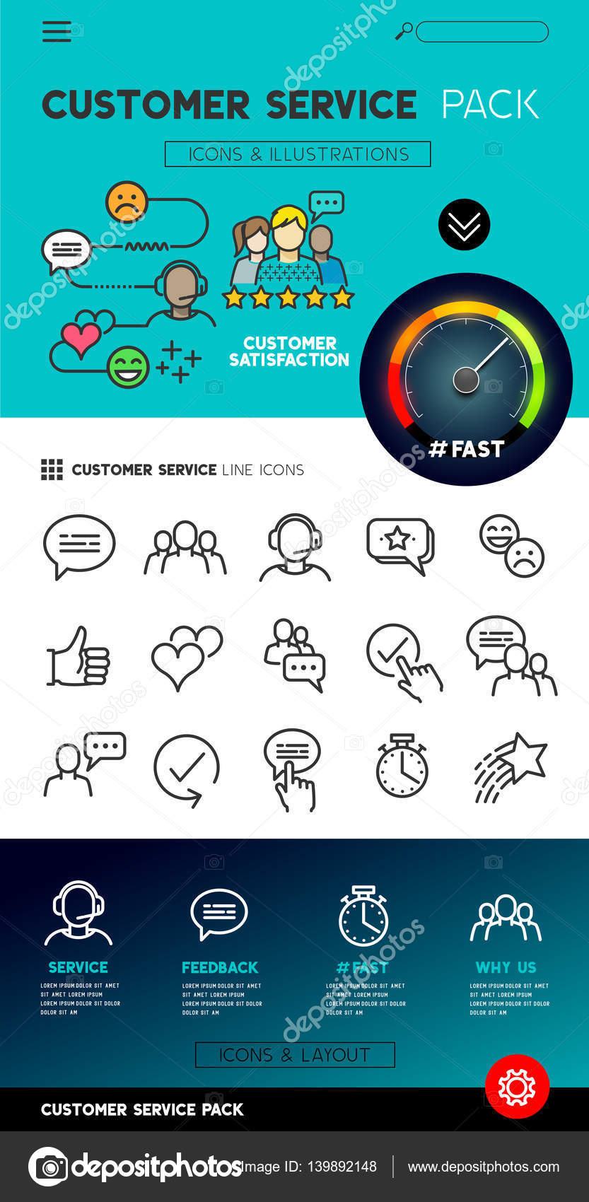 Customer Sevice Design and Icons Stock Vector Image by ©solarseven ...