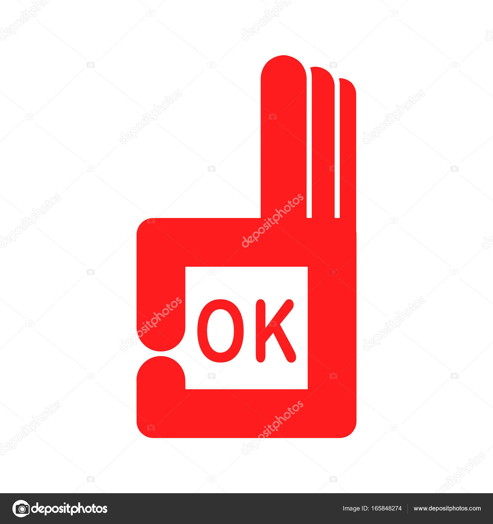 Square graphic design hand with OK sign vector illustration isolated on ...