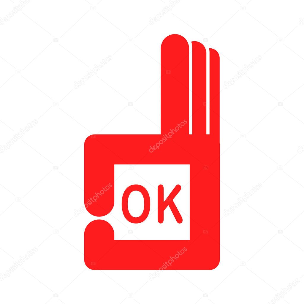 Square graphic design hand with OK sign vector illustration isolated on ...