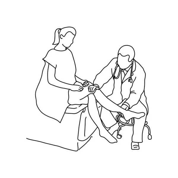 Doctor Examining Chest Of A Patient With Hand Vector Illustration