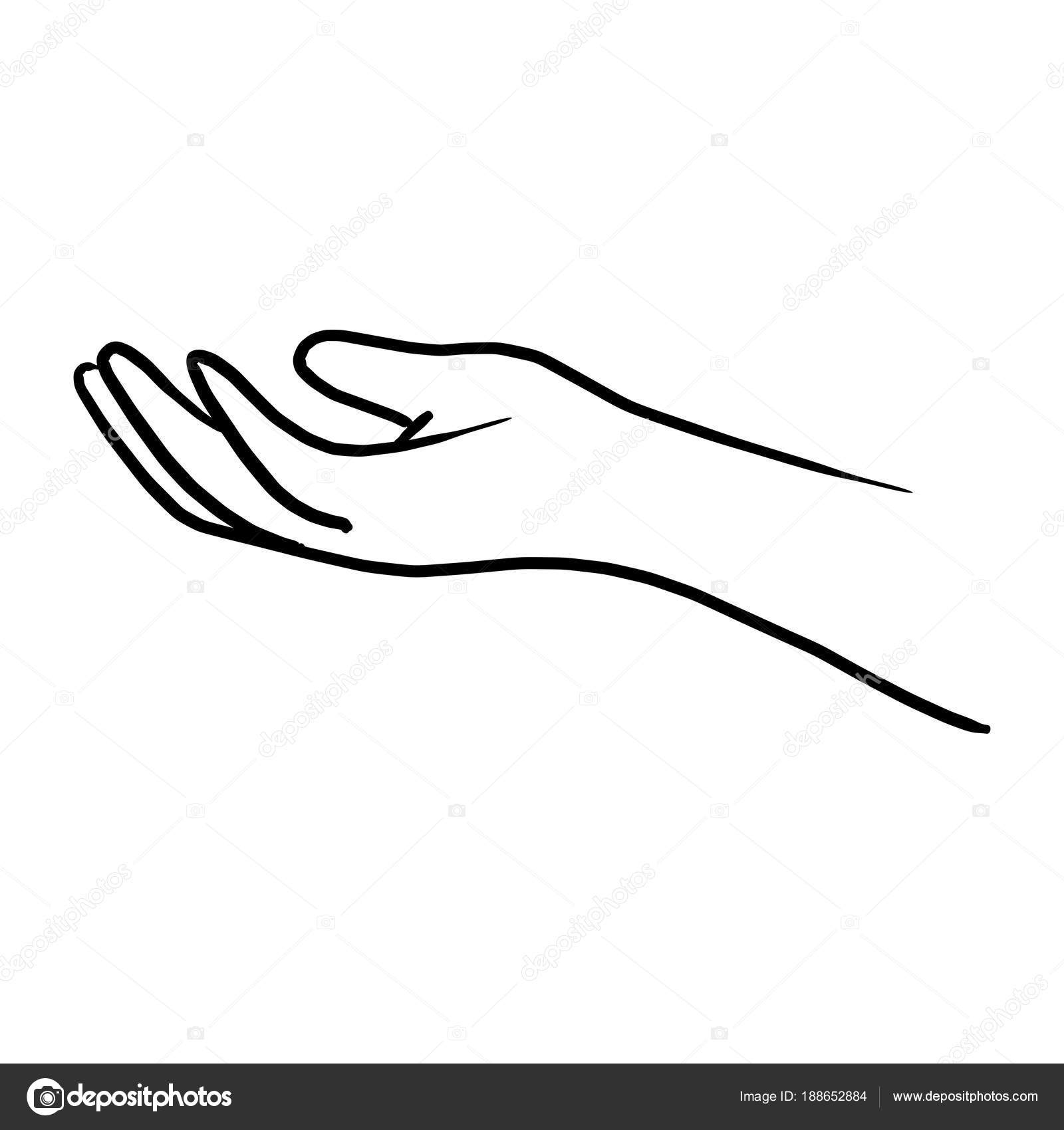Doodle hand gesture of giving vector illustration sketch hand drawn ...