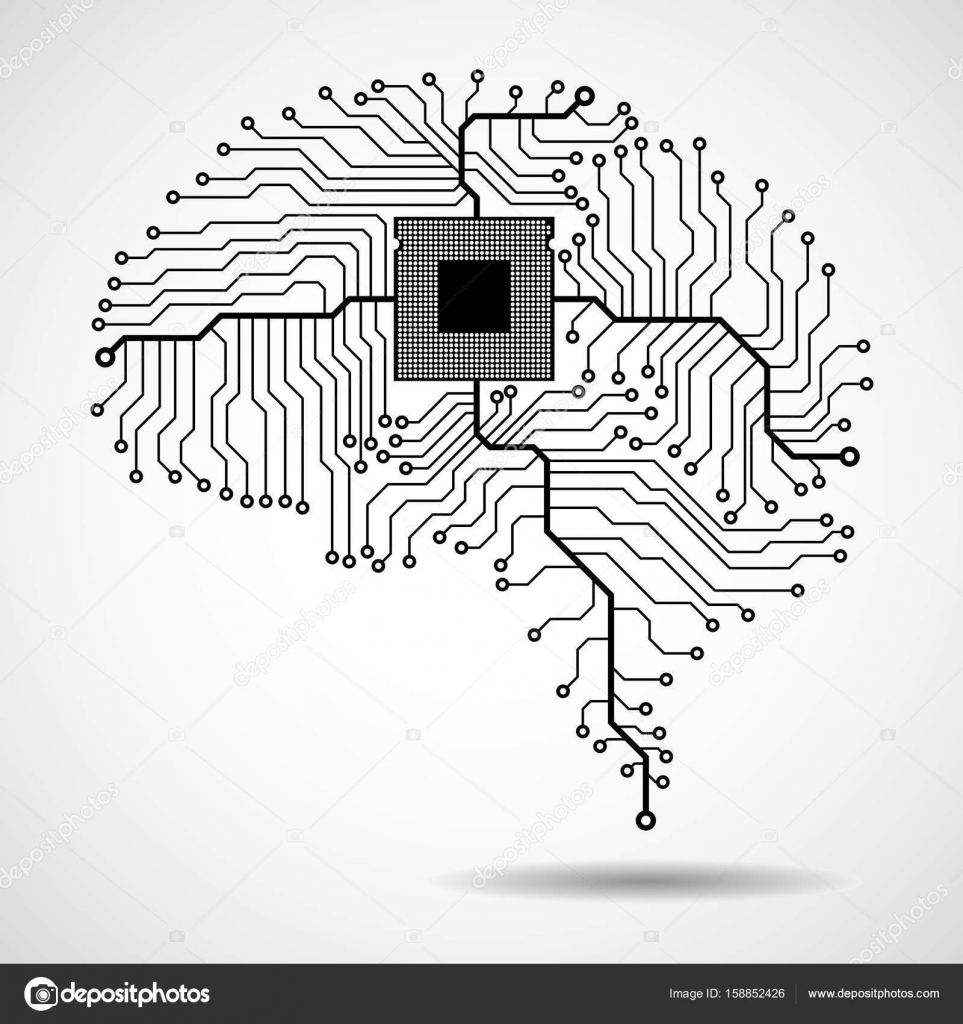 Abstract technological brain. Cpu. Circuit board. Vector Stock Vector ...