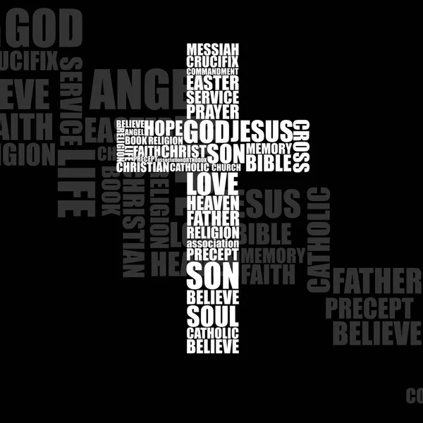 Cross of religious words. Christian Symbol. Vector Stock Vector Image ...