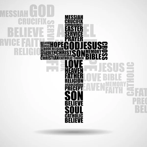 Cross of religious words. Christian Symbol. Vector Stock Vector Image ...