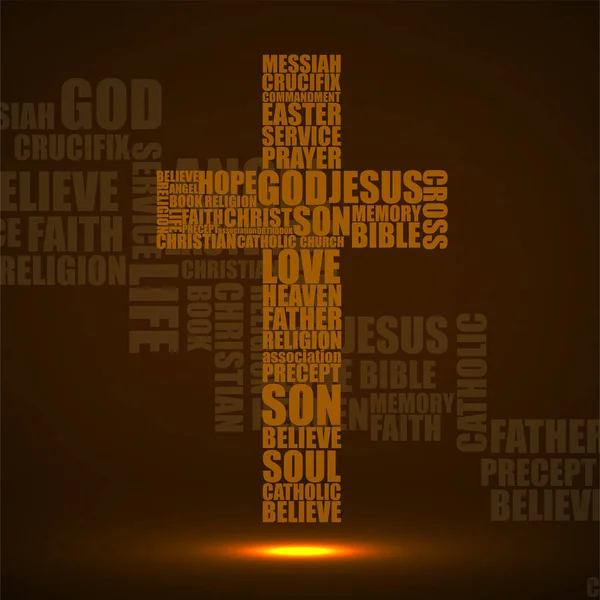 Cross of religious words. Christian Symbol. Vector Stock Vector Image ...