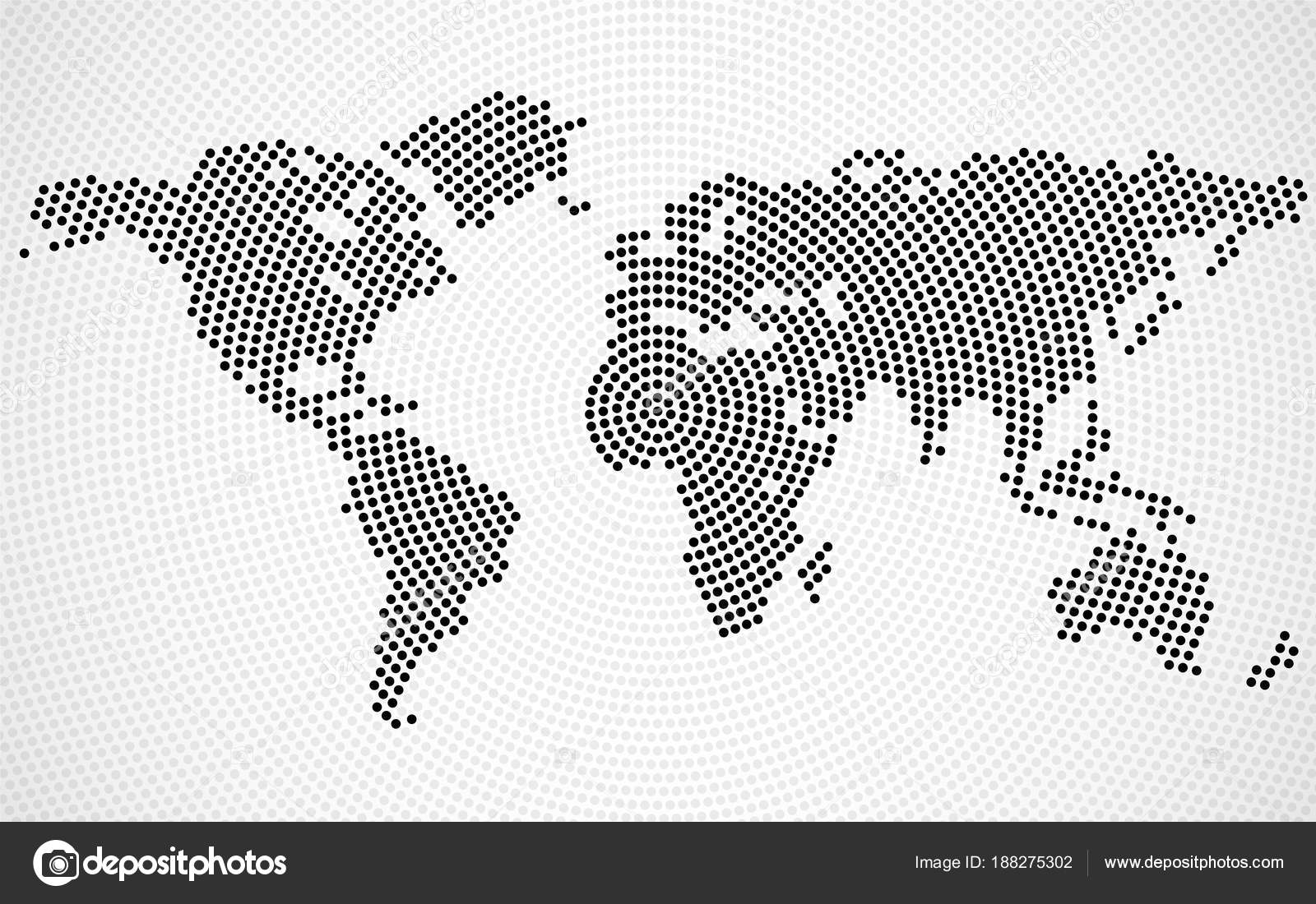 Abstract world map of radial dots. Vector Stock Vector by ©vladystock ...