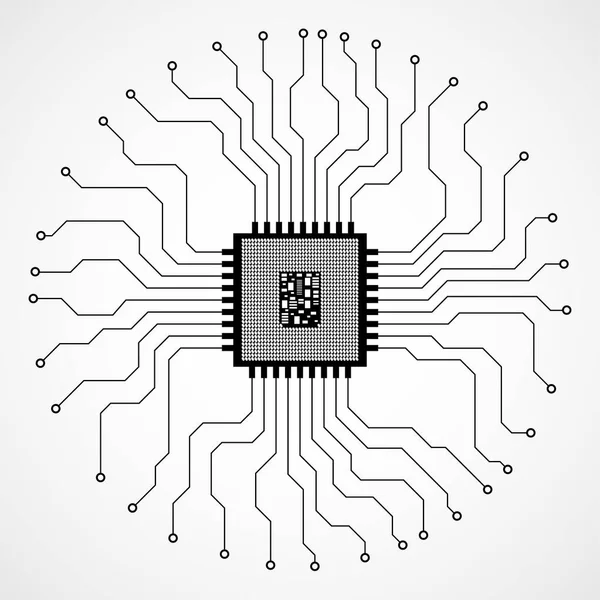 Cpu Microprocessor Microchip Circuit Board Vector Illustration Eps ...