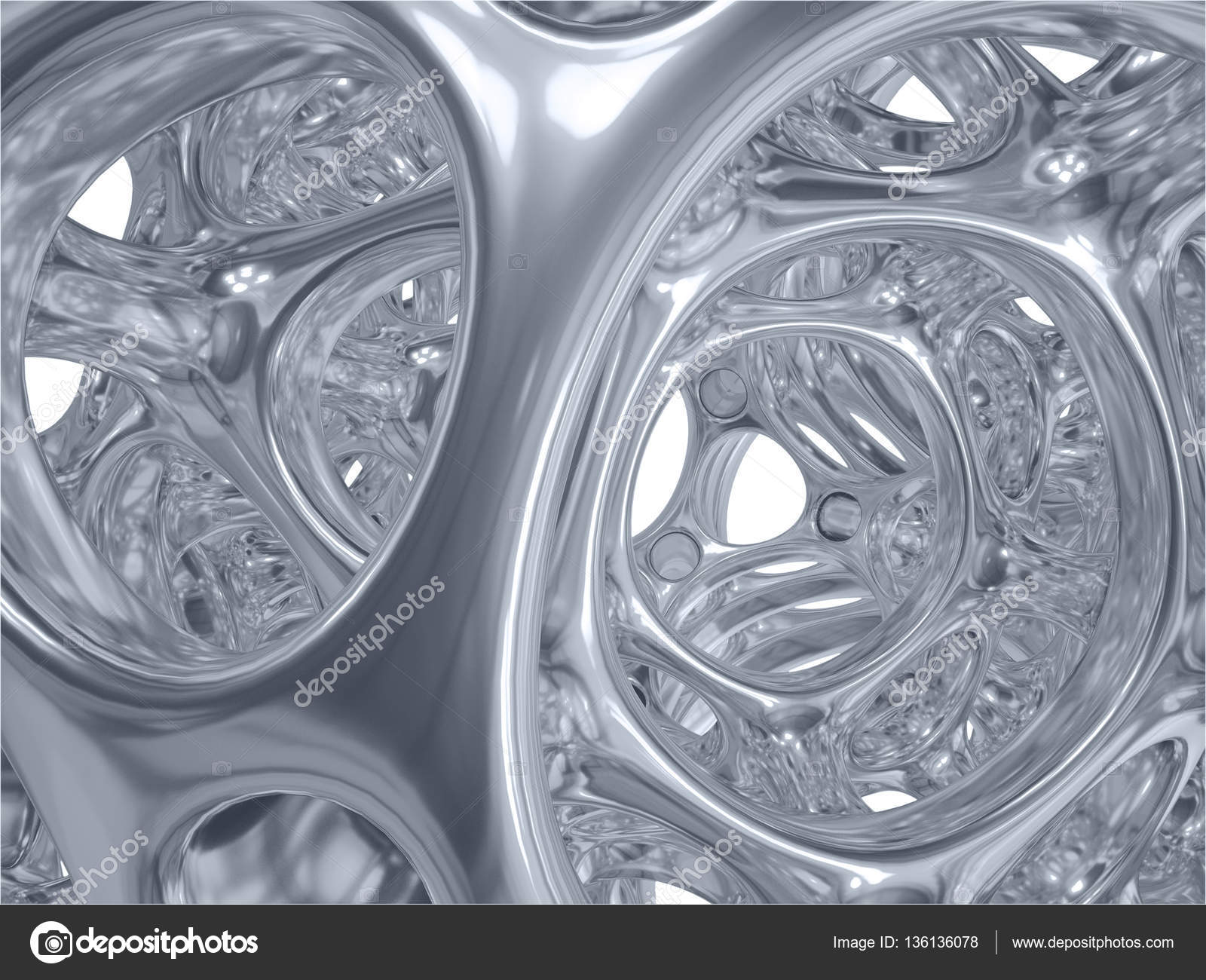 Rendering abstract bionic metal structure Stock Photo by ©mandrixta ...