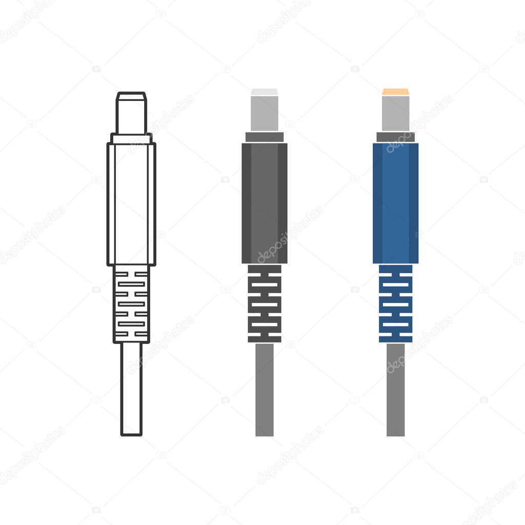 Varios conectores de cable electrónico y entradas, tomas y enchufes ...