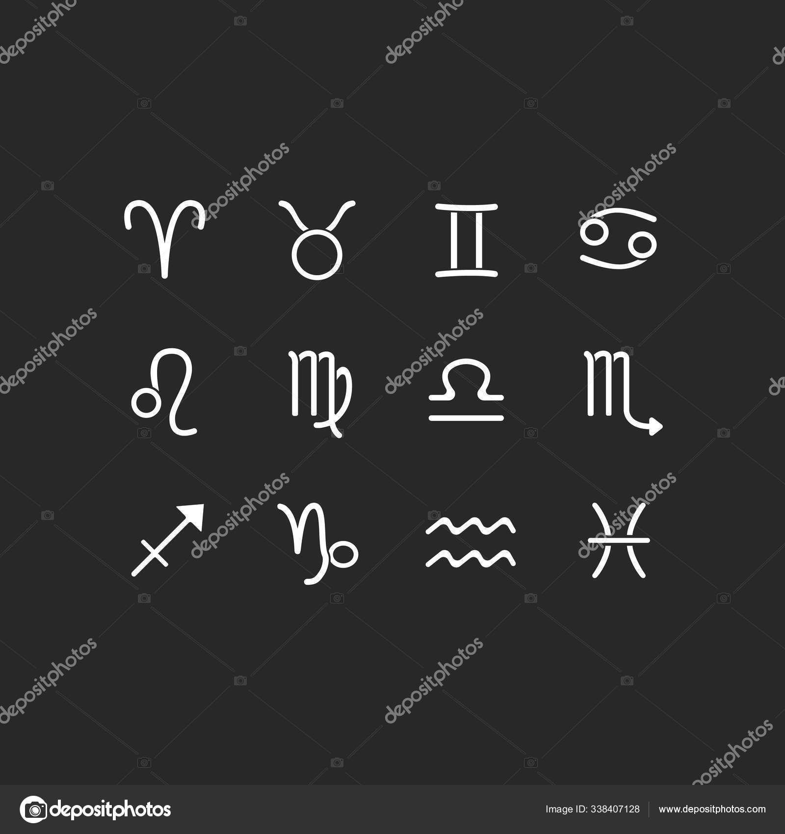 Set Zodiac Signs Vector Illustration ⬇ Vector Image By © Neoncat