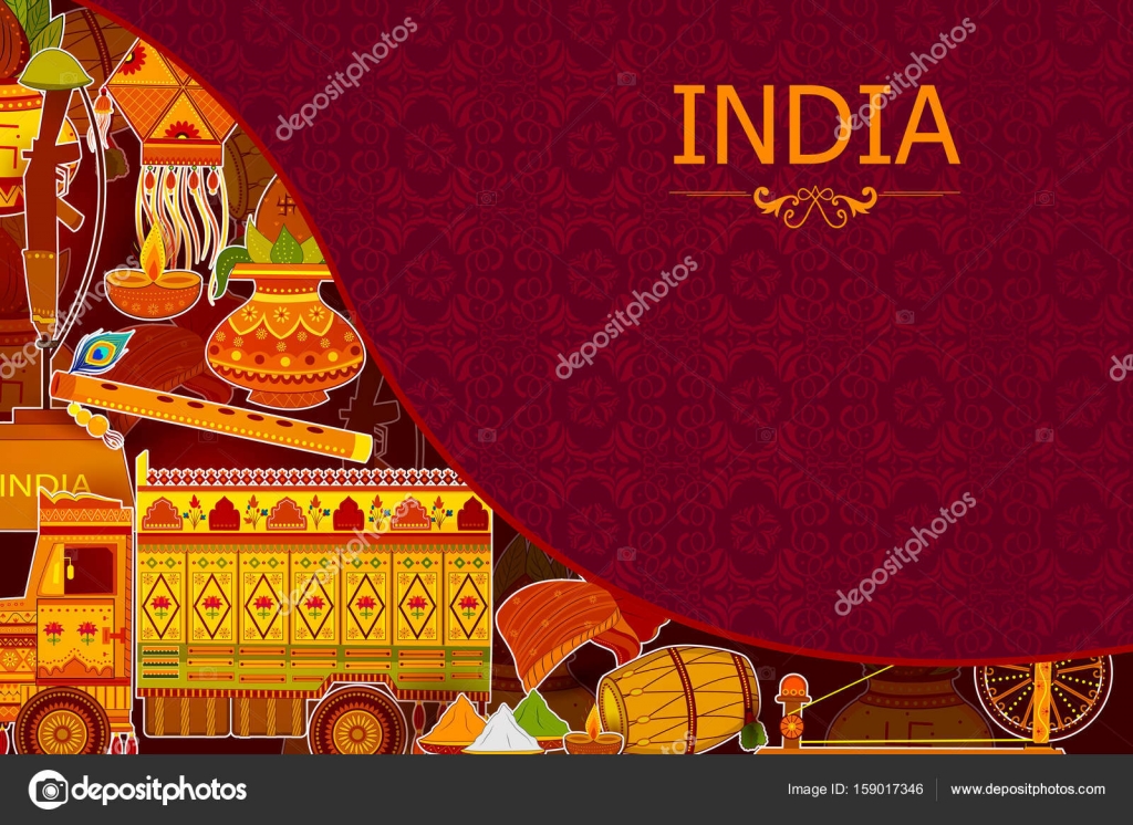 Incredible India background depicting Indian colorful culture and religion Stock Vector by ...