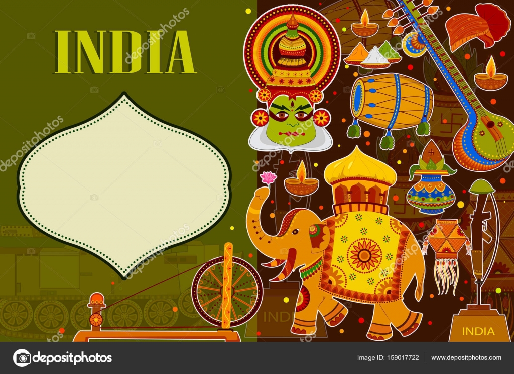 Incredible India background depicting Indian colorful culture and religion Stock Vector by ...