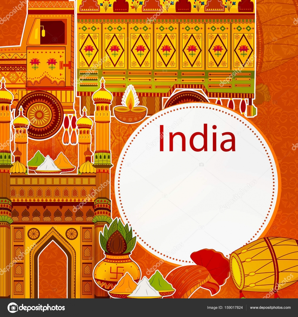 Incredible India background depicting Indian colorful culture and religion Stock Vector Image by ...