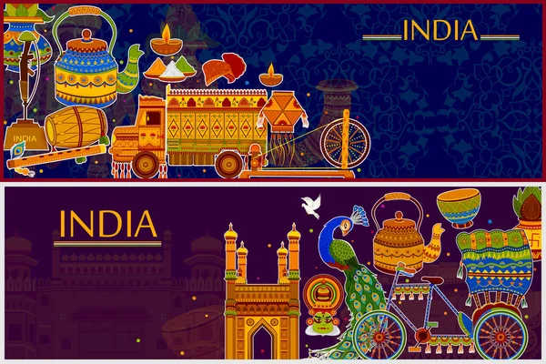 Incredible India background depicting Indian colorful culture and religion Stock Vector by ...