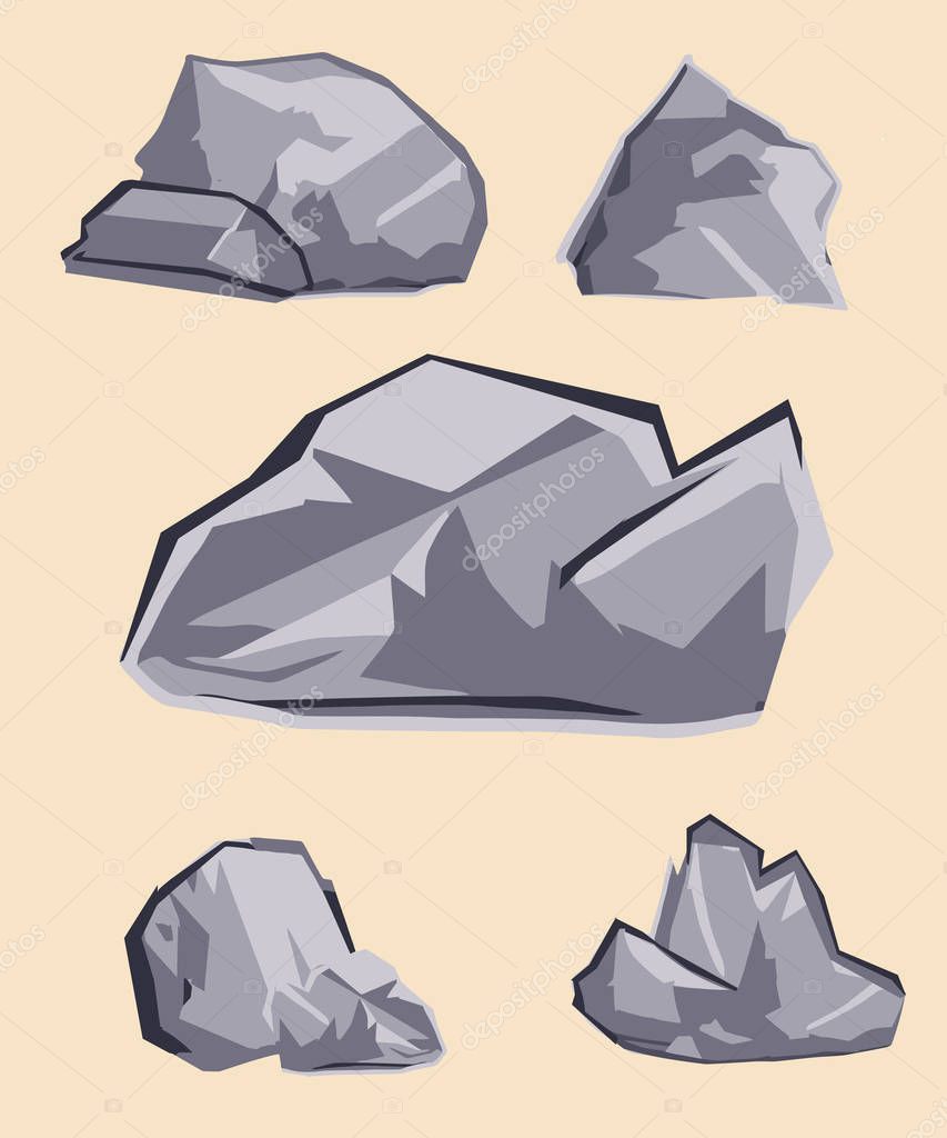 Conjunto de ilustraciones de patrones de roca colección de arte pedazo ...