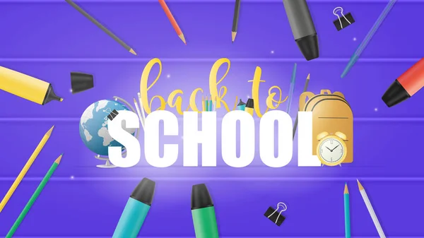 Back School Banner Background Welcome Back School Cute School Kids ...