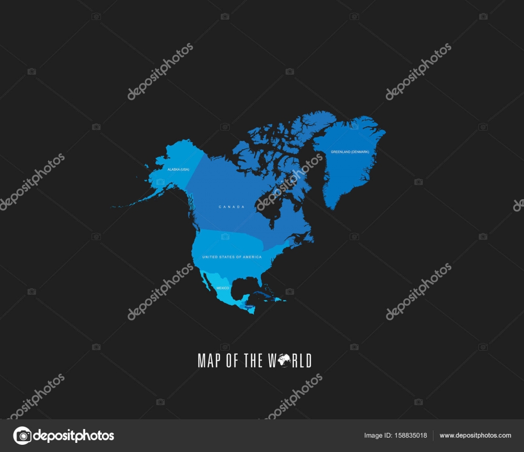 World map with different colored continents - Illustration Stock Vector ...