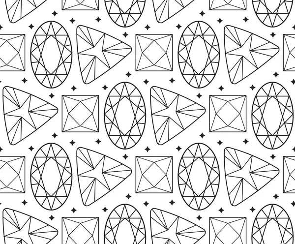 Diamond seamless pattern, line, sketch, doodle style. Modern trendy ...