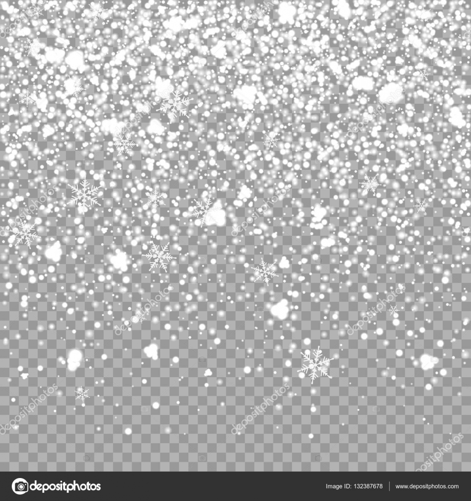 Isolated Christmas falling snow overlay on transparent background ...