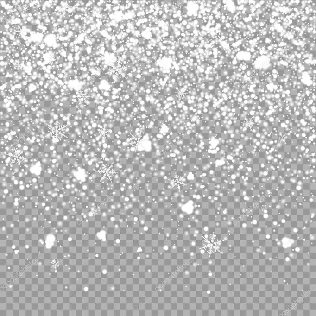 Isolated Christmas falling snow overlay on transparent background ...