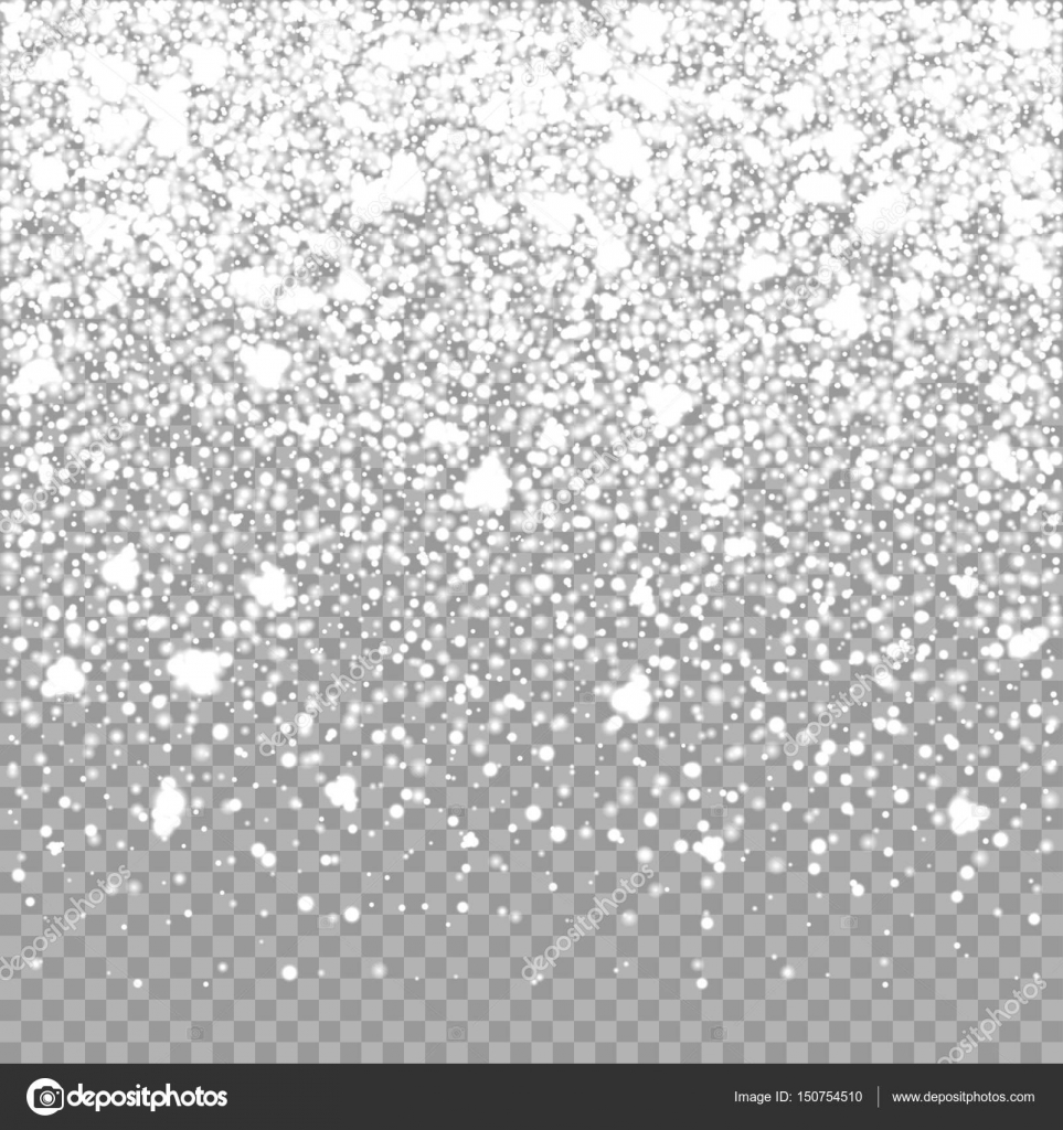 Isolated Christmas falling snow overlay on transparent background ...