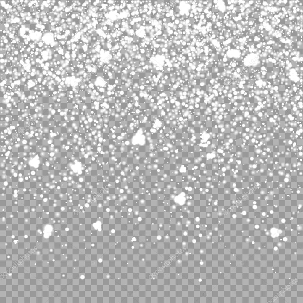 Isolated Christmas falling snow overlay on transparent background ...