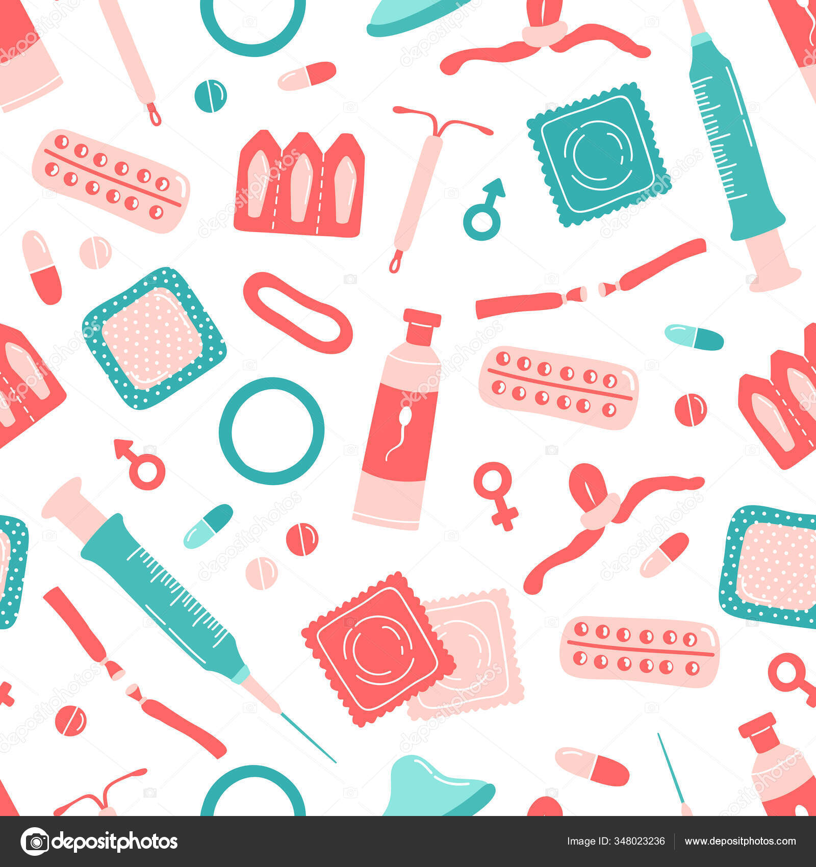 Contraception Pattern Simply Vector Illustration Stock Vector Image by ...