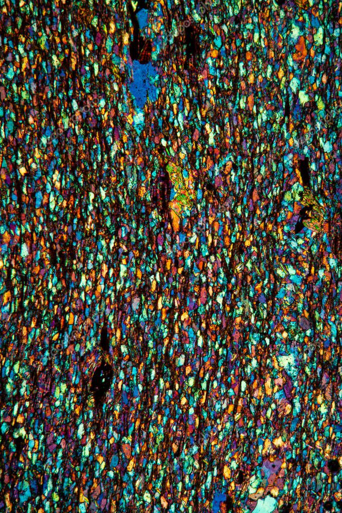 Mikaschist Mineral bajo el microscopio 100x 2024