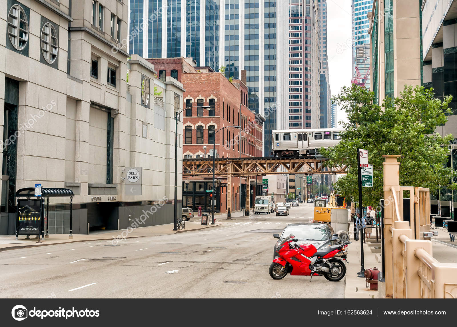 Chicago downtown urban streets view, Illinois. – Stock Editorial Photo ...