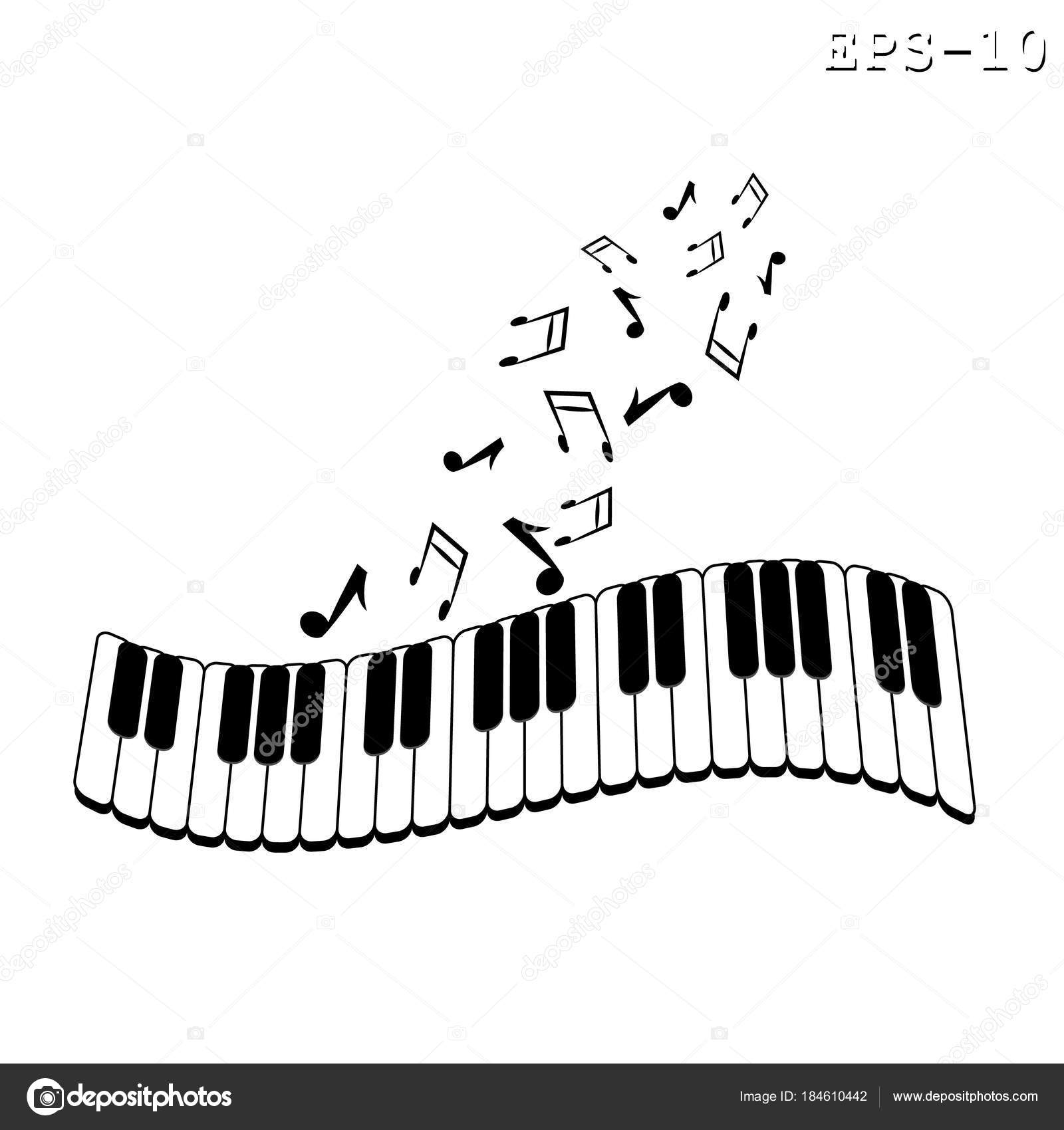 Musical keyboard and note. Stock Vector by ©yanka444 184610442