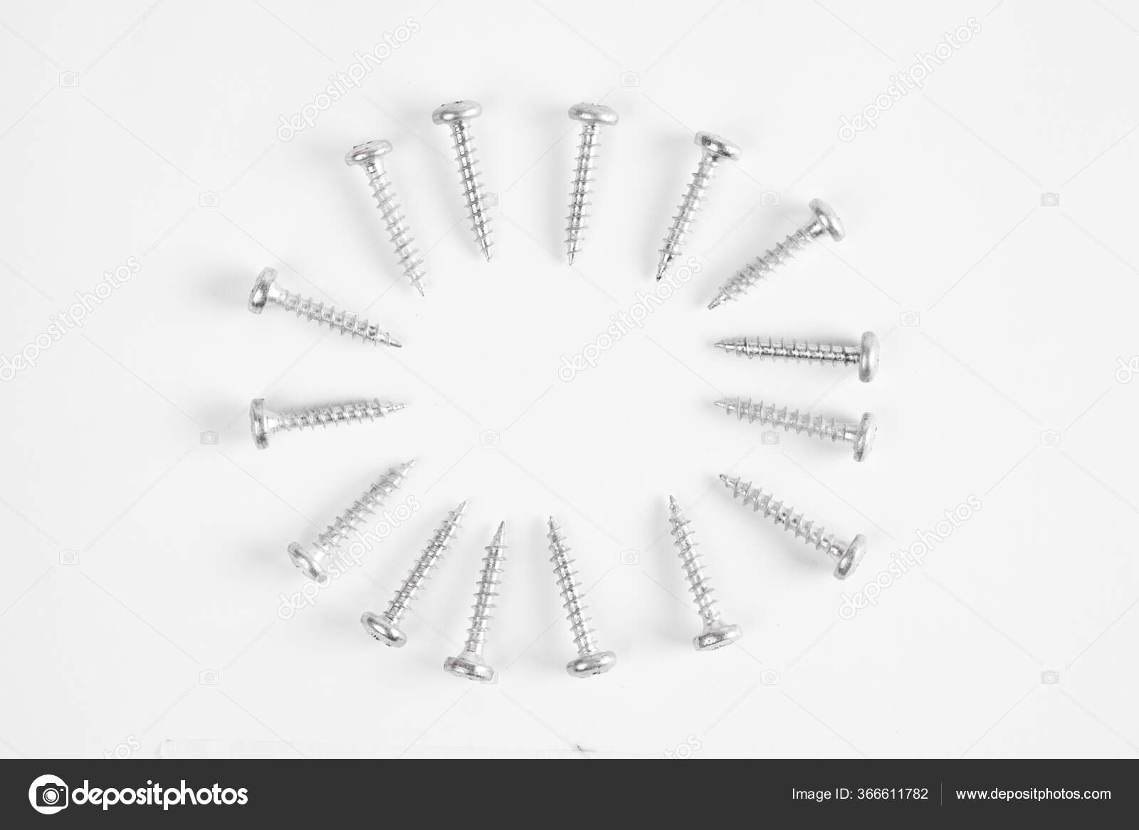 Top View Circle Screws Isolated White Background — Stock Photo ...