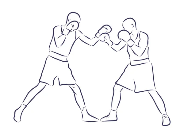 Boxing Champ Standing Ready Fight Simple Drawing Box Fighting Sport ⬇ ...