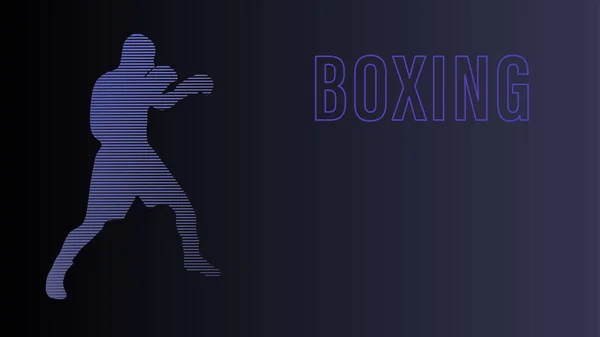 Boxing Champ Standing Ready Fight Simple Drawing Box Fighting Sport ...